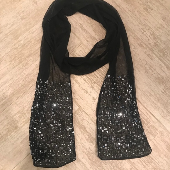 Accessories | Sparkly Black Scarf | Poshmark
